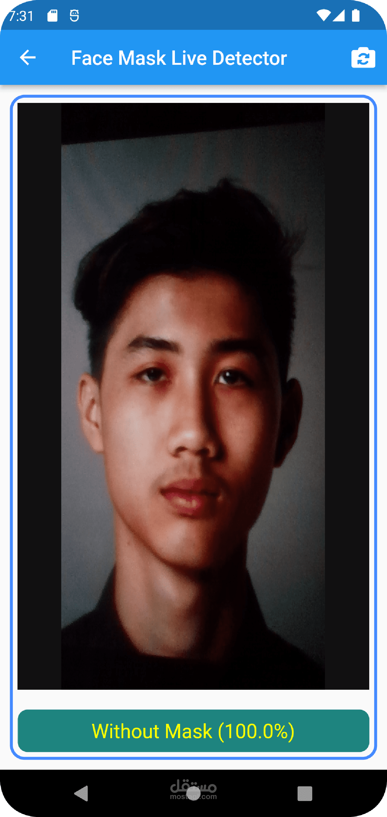 Face Mask Detection Mobile Application Built With Flutter And Tensorflow مستقل