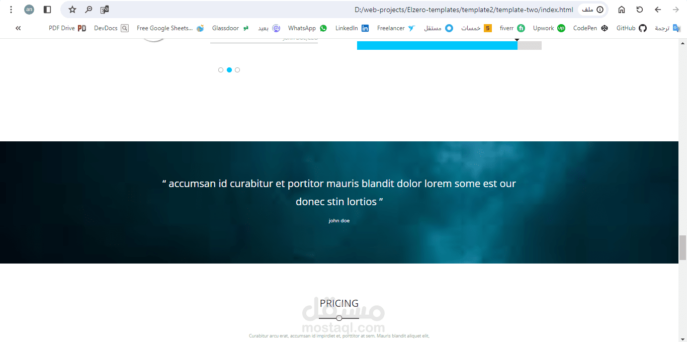 Html And Css Web Template مستقل