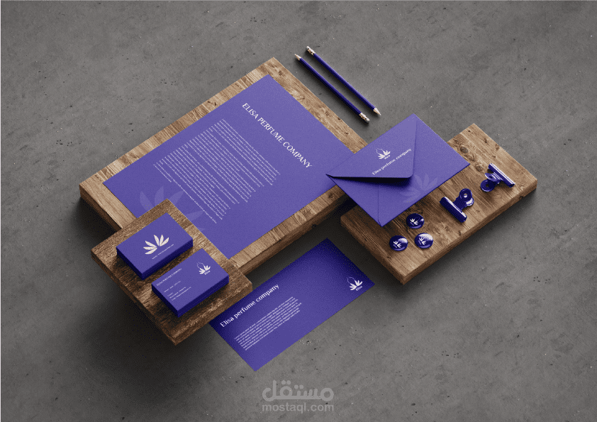 هوية بصرية لشركة Elisa للعطور الأوروبية و العربية. | مستقل