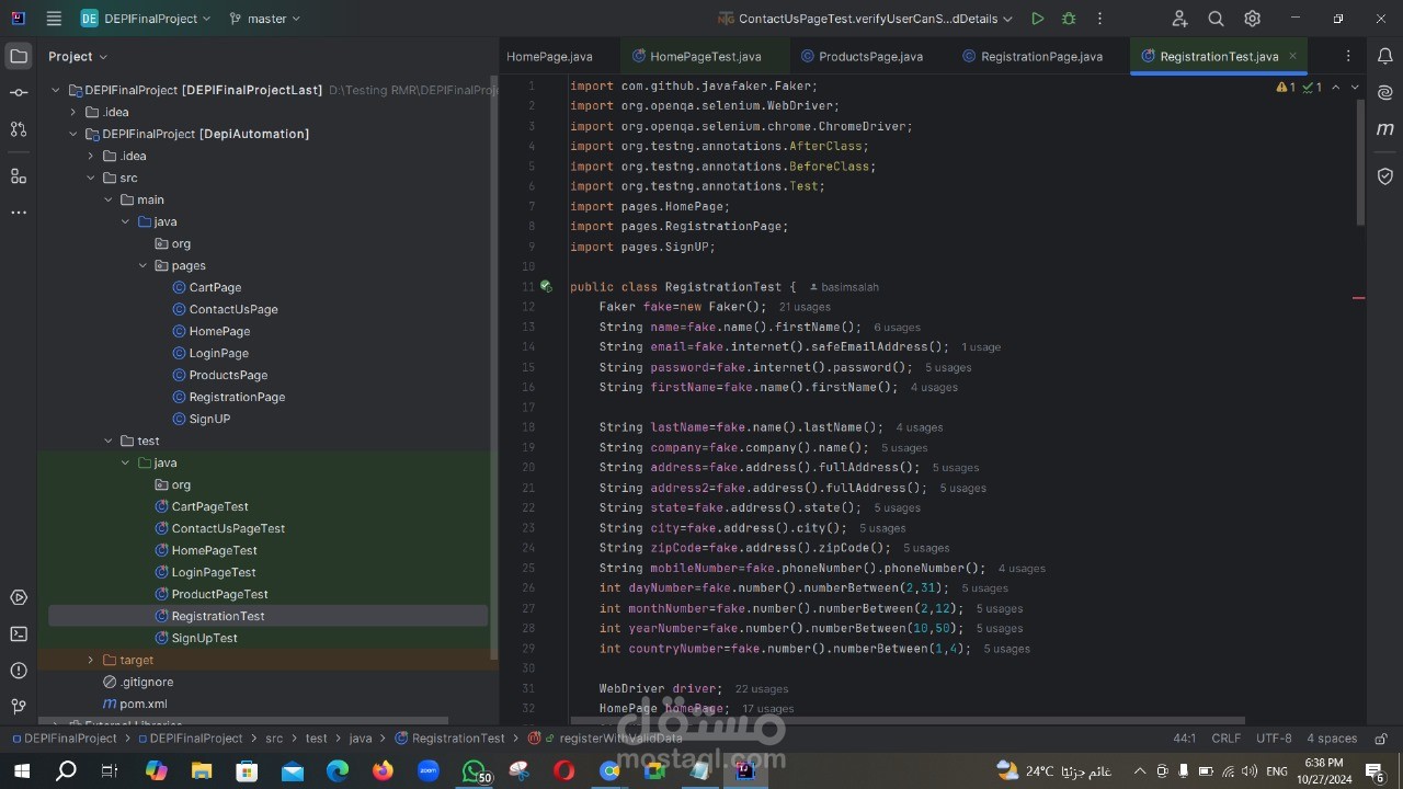 Automation Test For ( Automation Exercise Website) | مستقل