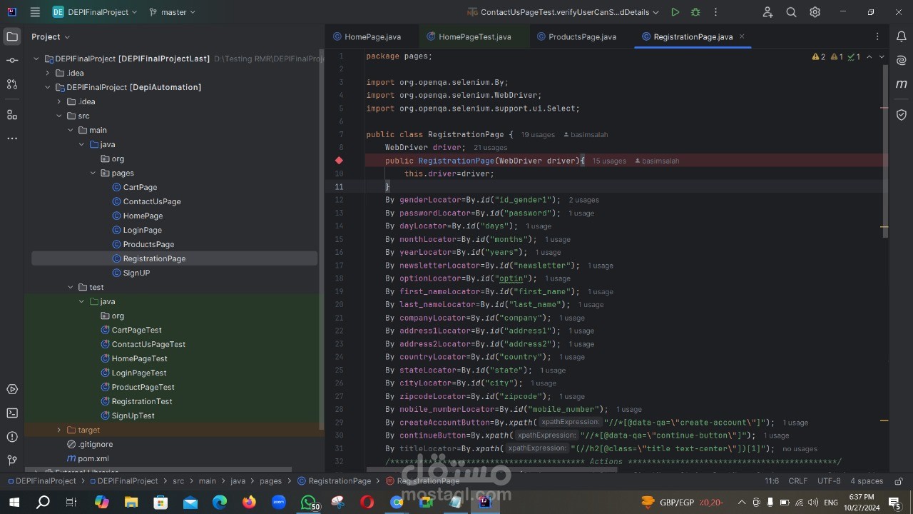 Automation Test For ( Automation Exercise Website) | مستقل