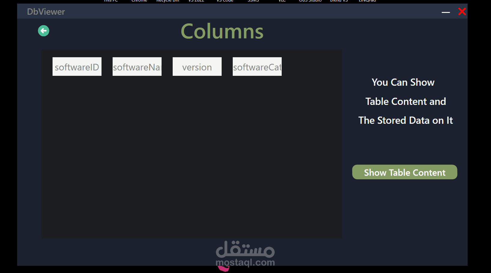 (Desktop Application)Database Viewer | مستقل