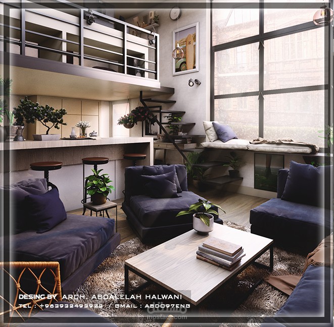 Simulation for a warm living room | مستقل