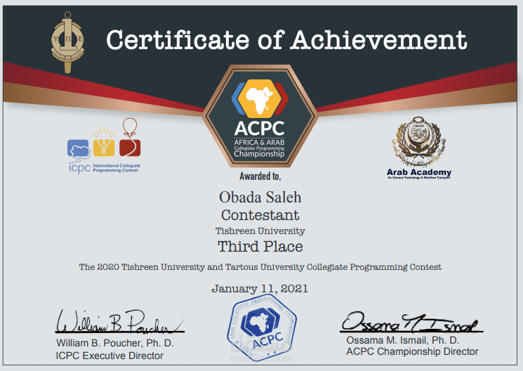 Third place. Tishreen University | مستقل