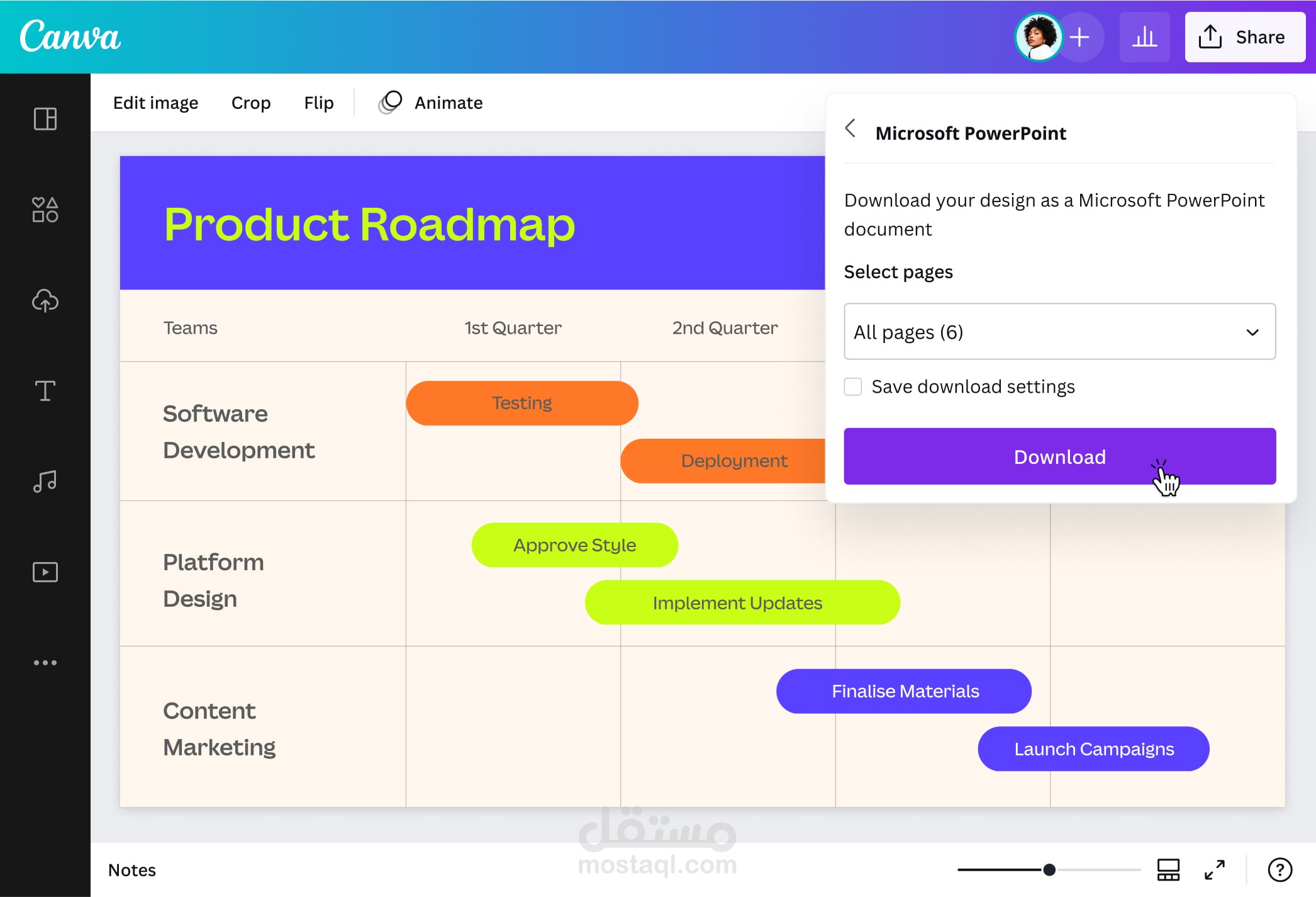 تحويل مشروع تصميم من PowerPoint إلى pdf | مستقل