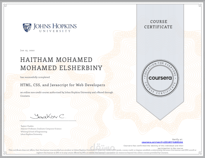 HTML, CSS, and Javascript for Web Developers | مستقل