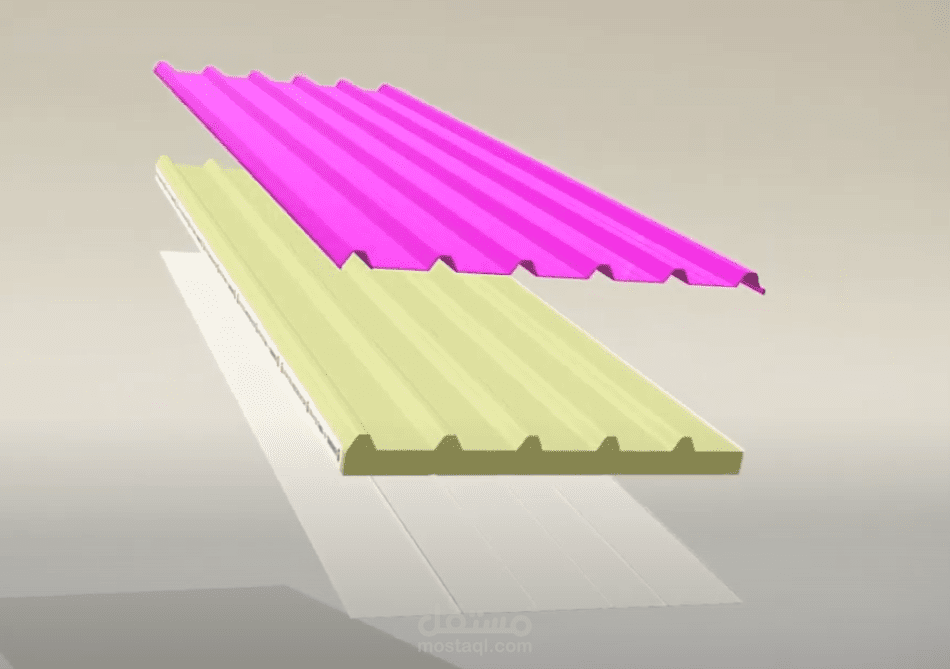 How To Install DOUBLE SKIN ROOF PANEL - 3D Animation | مستقل