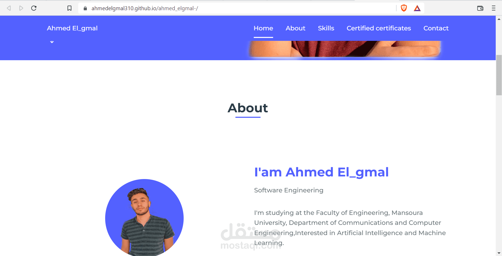Portfolio With Html Css And Javascript مستقل