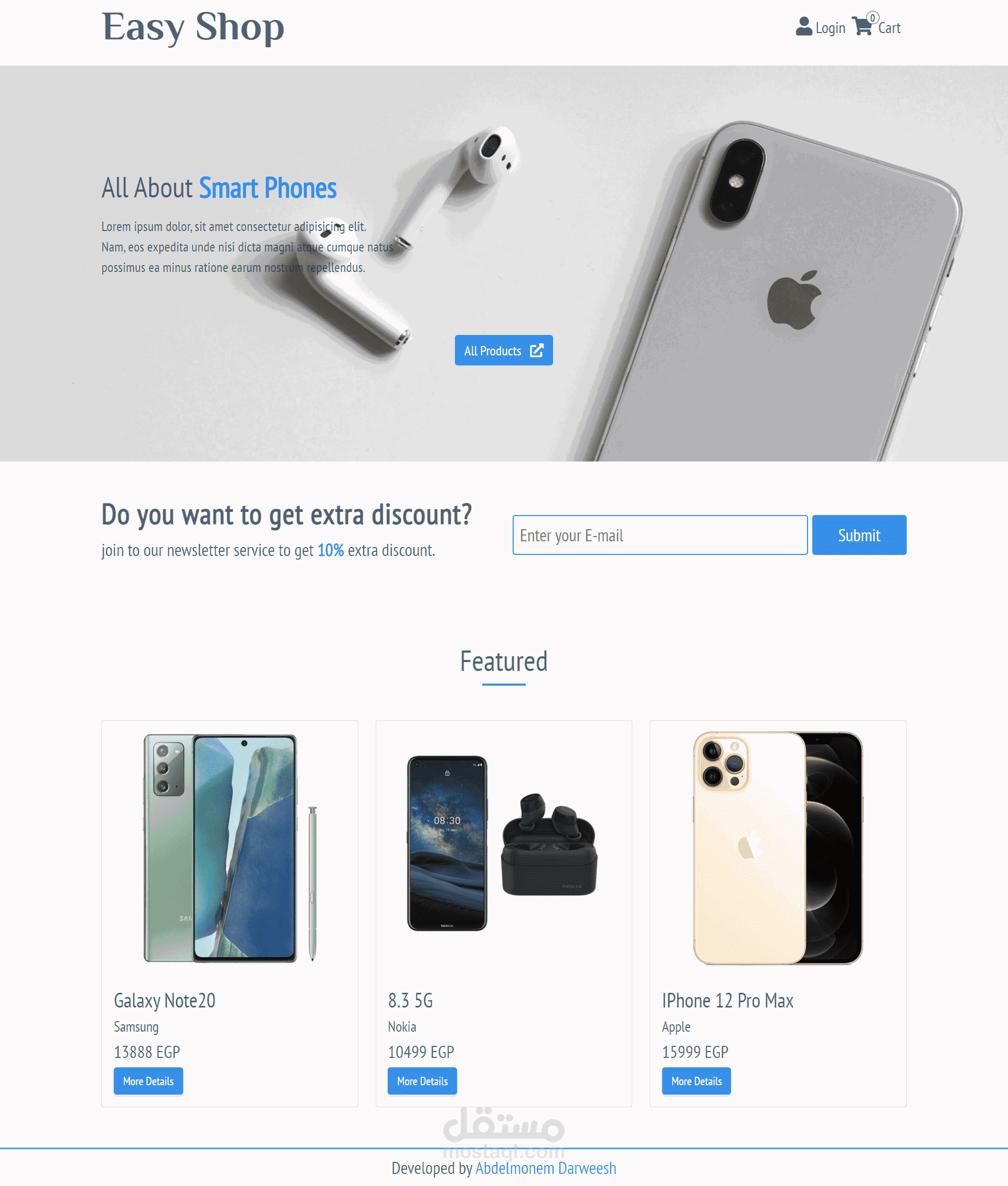 Easy Shop (E-Commerce website) | مستقل