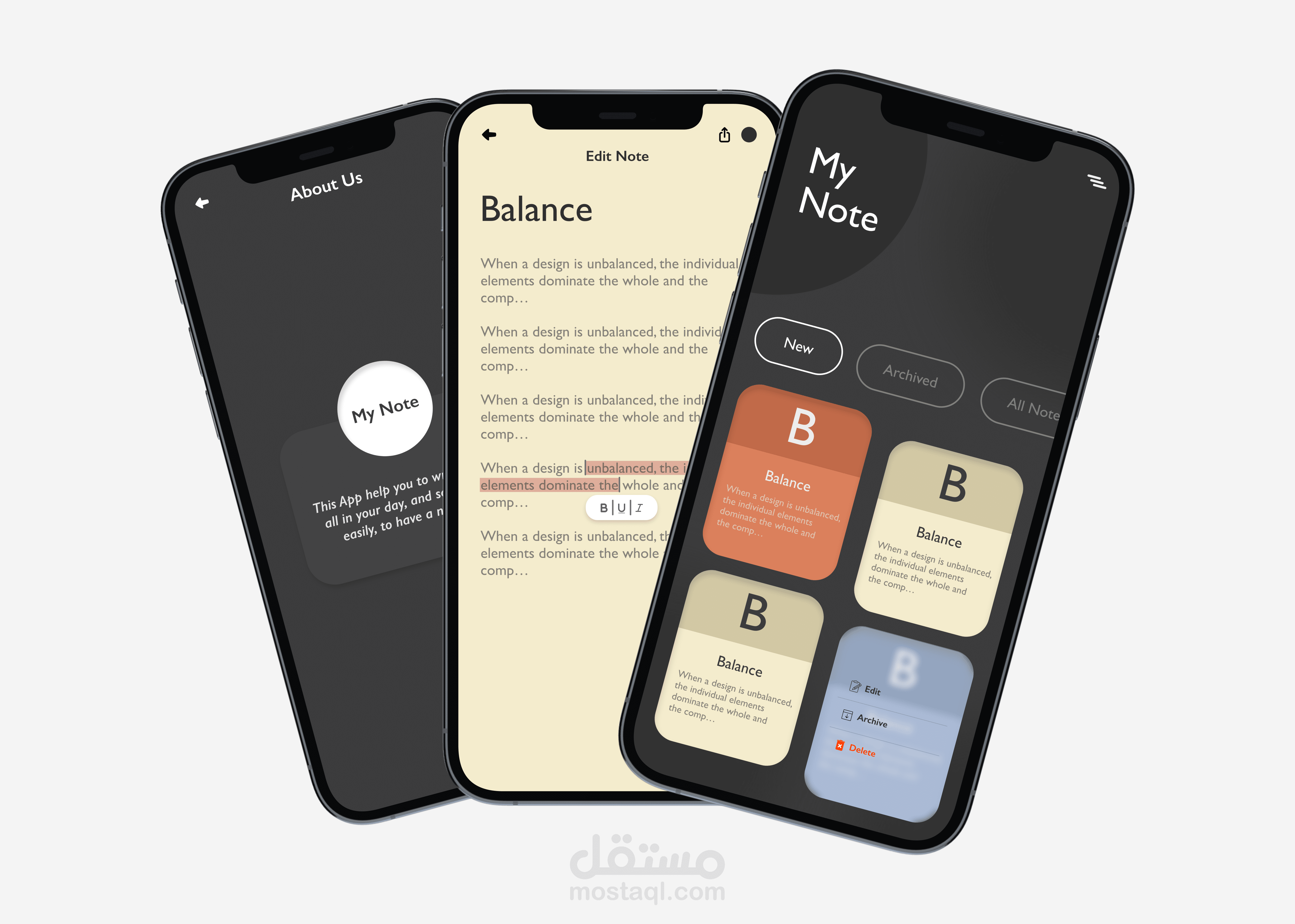 Design UI for Note App | مستقل