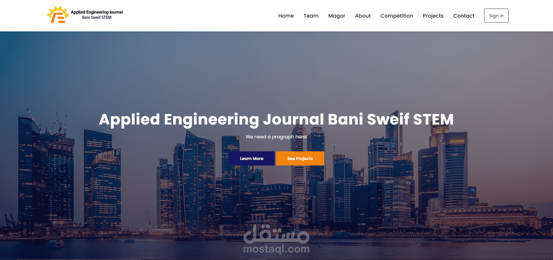 Applied Engineering Journal Bani Sweif STEM WebSite | مستقل