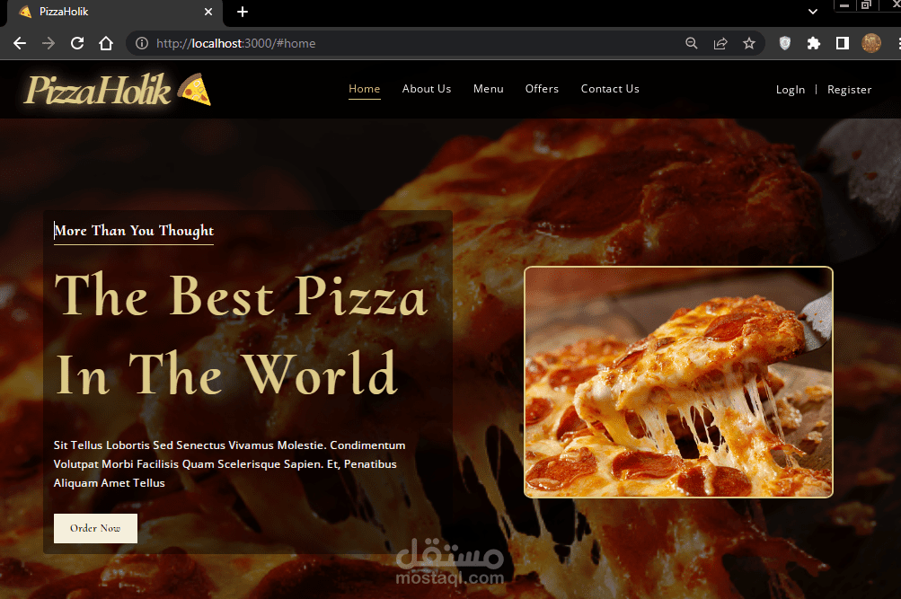 Pizza Web Store (Single Page Application) | مستقل