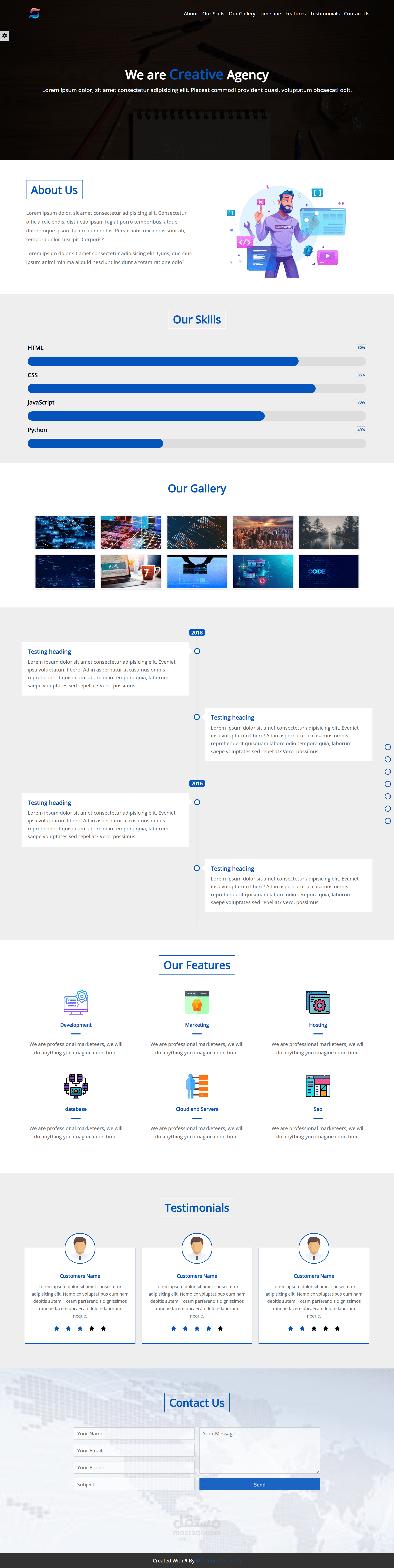 Creative Agency Landing Page | مستقل Creative Agency Landing Page | مستقل