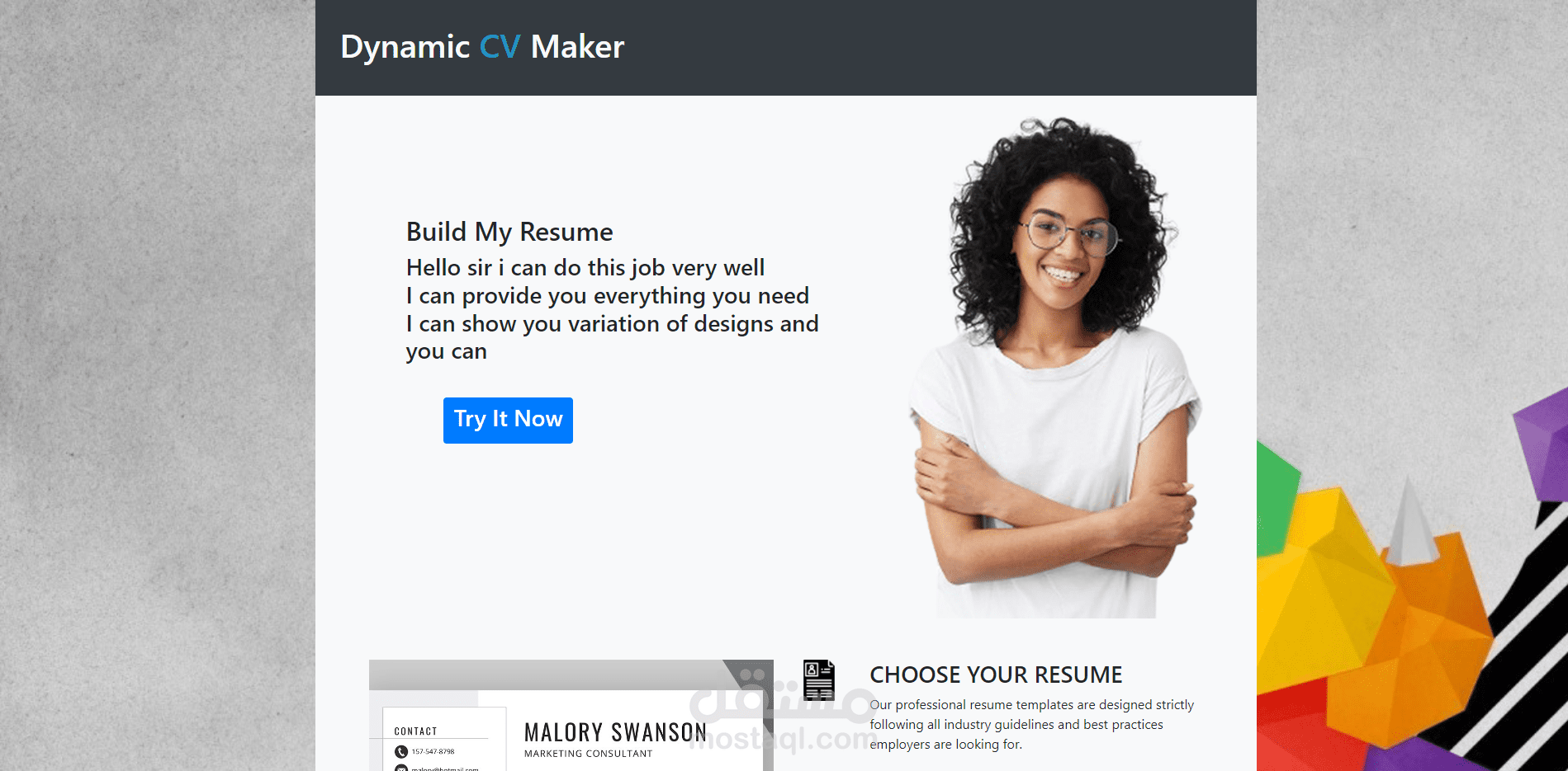 Dynamic CV Maker | مستقل