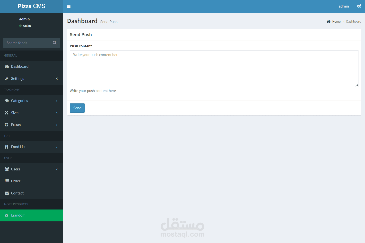 Implementing Dashboard For Restaurant Mobile App Using Php Codeigniter Framework مستقل