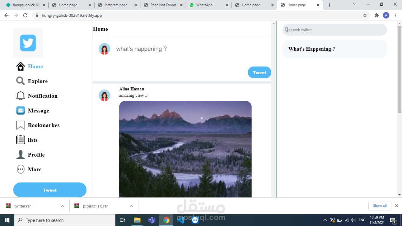 twitter clone | مستقل