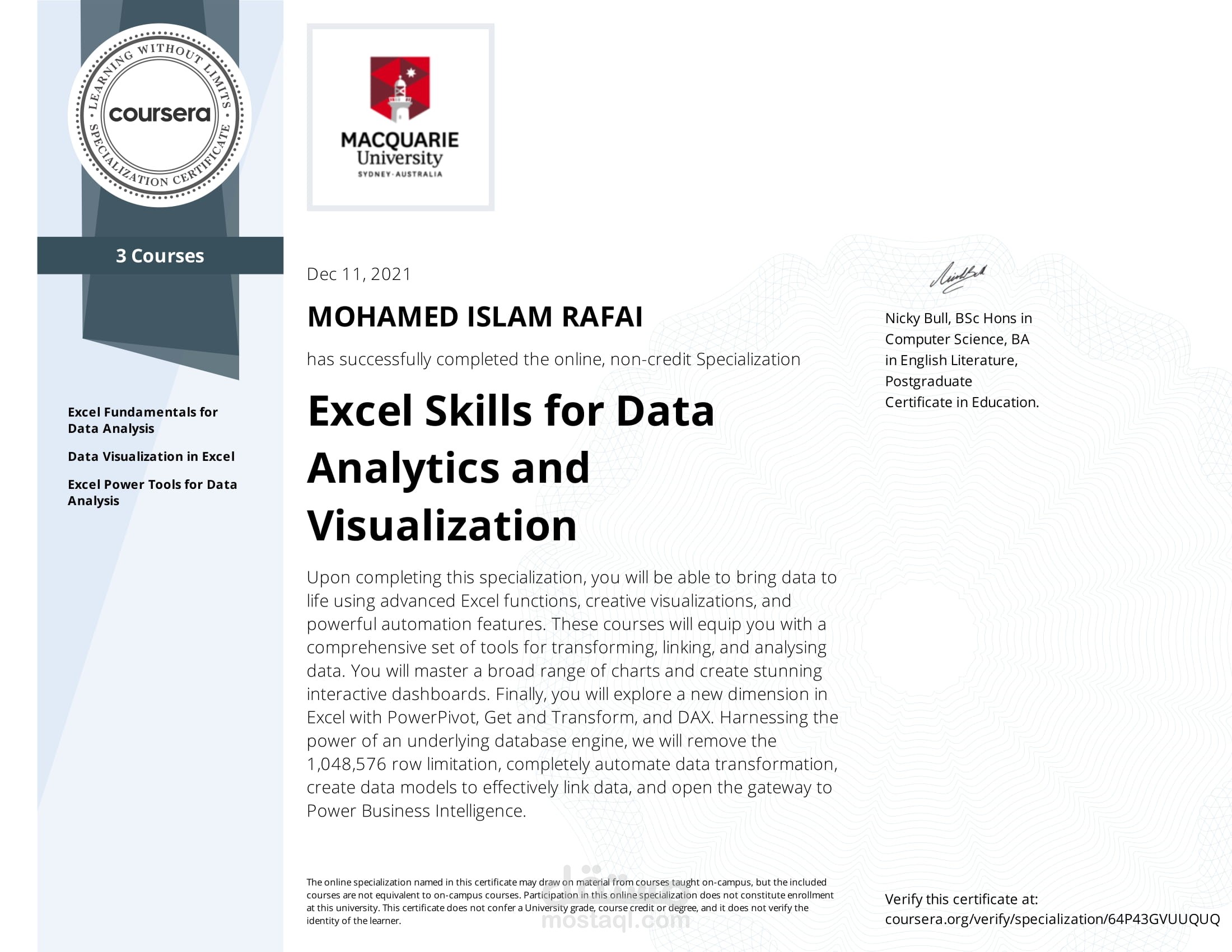 Excel Skills For Data Analytics And Visualization