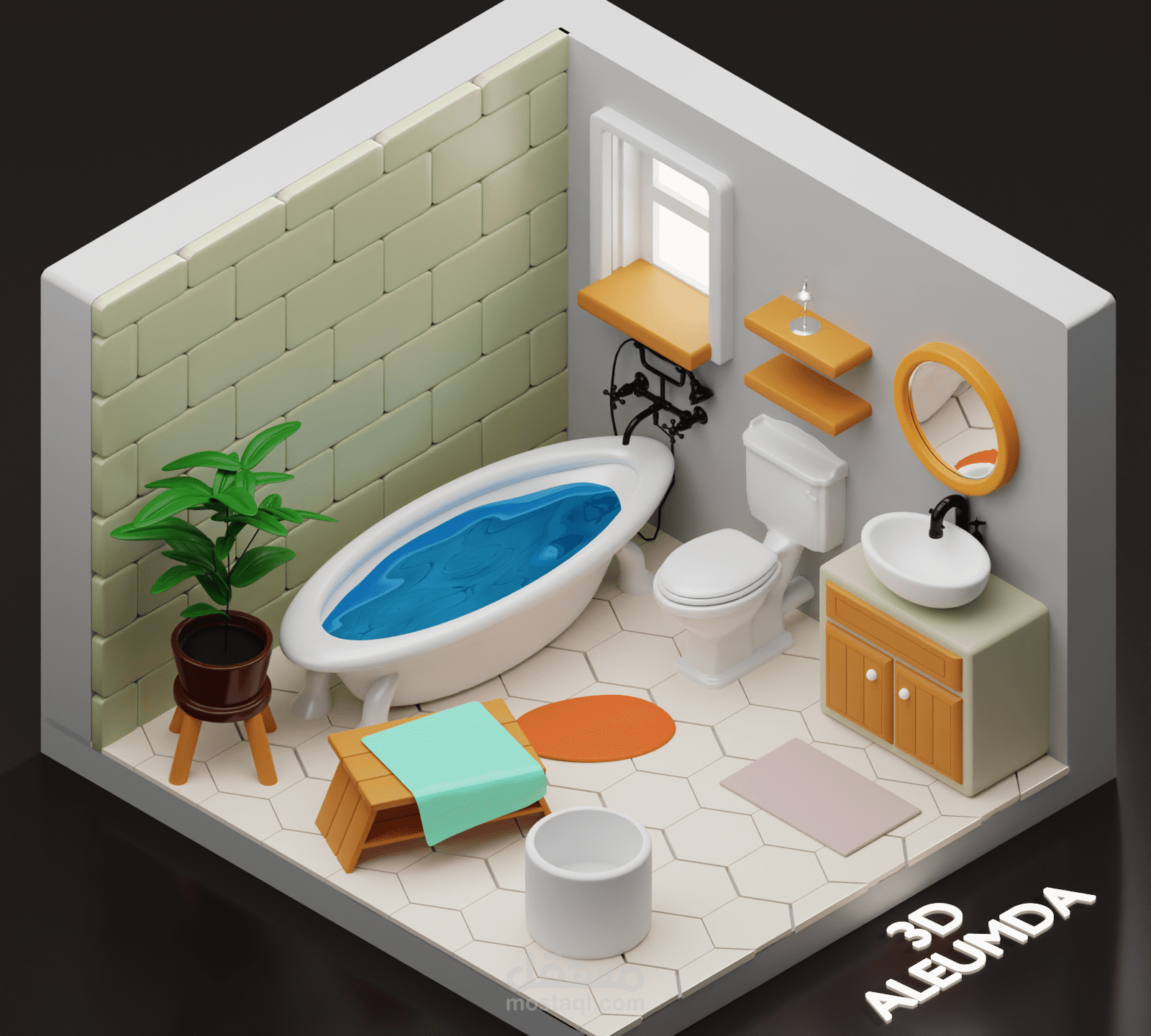 Modeling Toilet 3D | مستقل