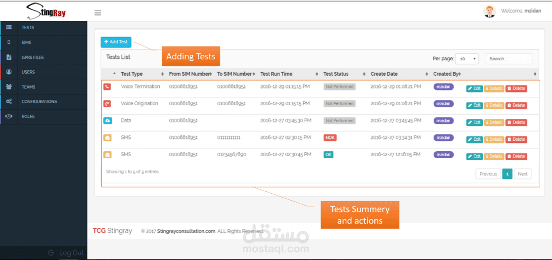Test Call Generator (TCG) - Web | مستقل