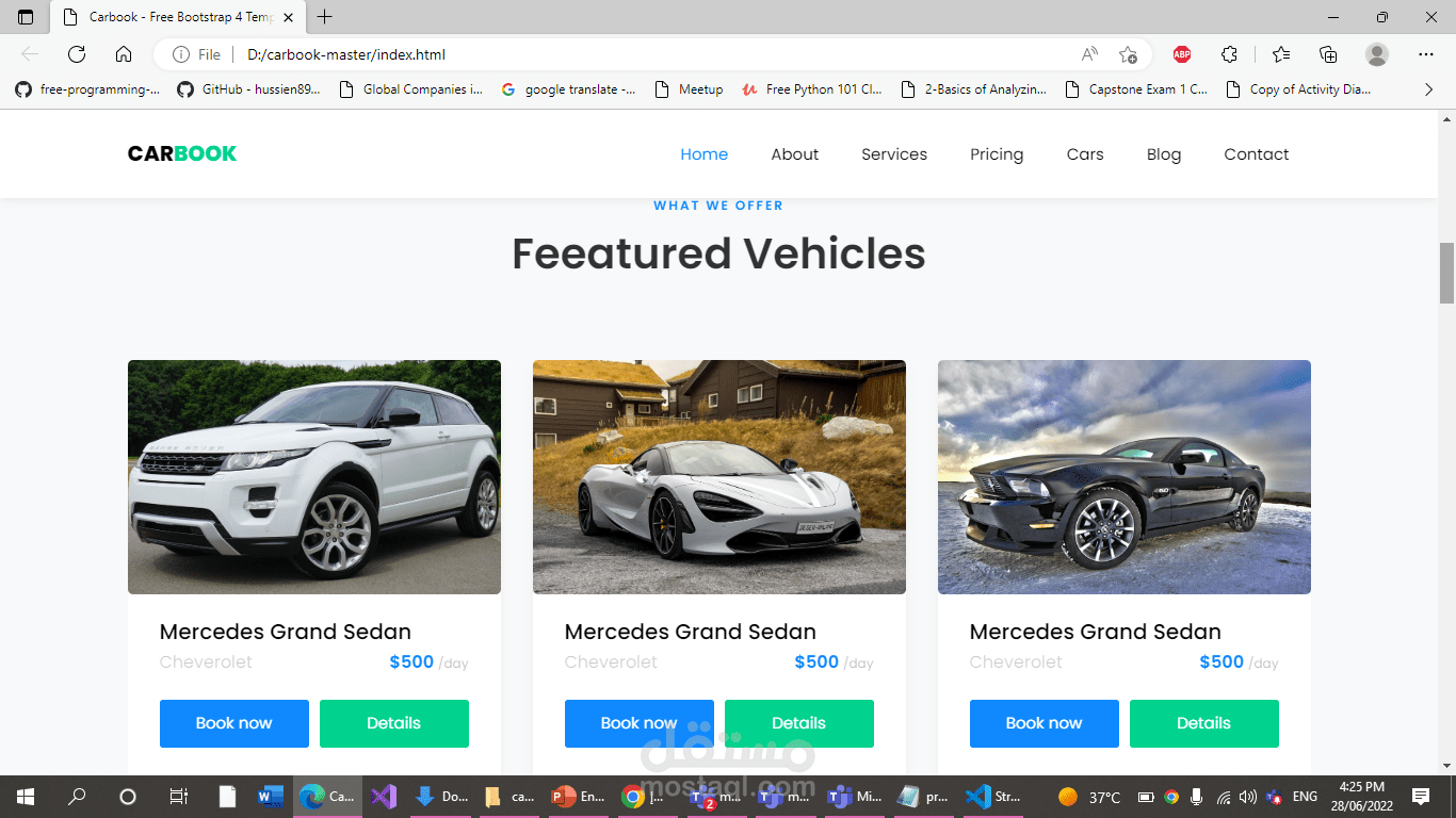car rental and selling (MVC Core) | مستقل