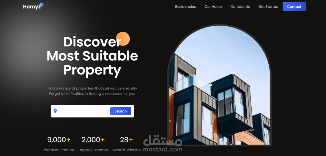 تصميم وبرمجة موقع عقارات باستخدام React Js Html Css Js Bootstrap 5809