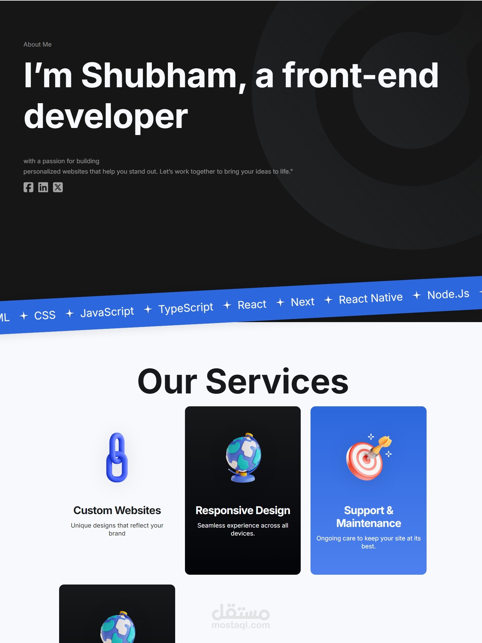 Shubham Portfolio | مستقل