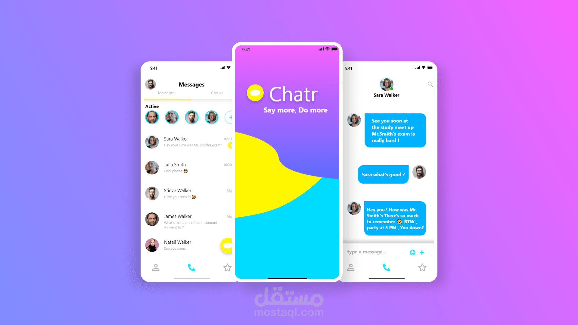 تصميم لتطبيق محادثة Chatr | مستقل