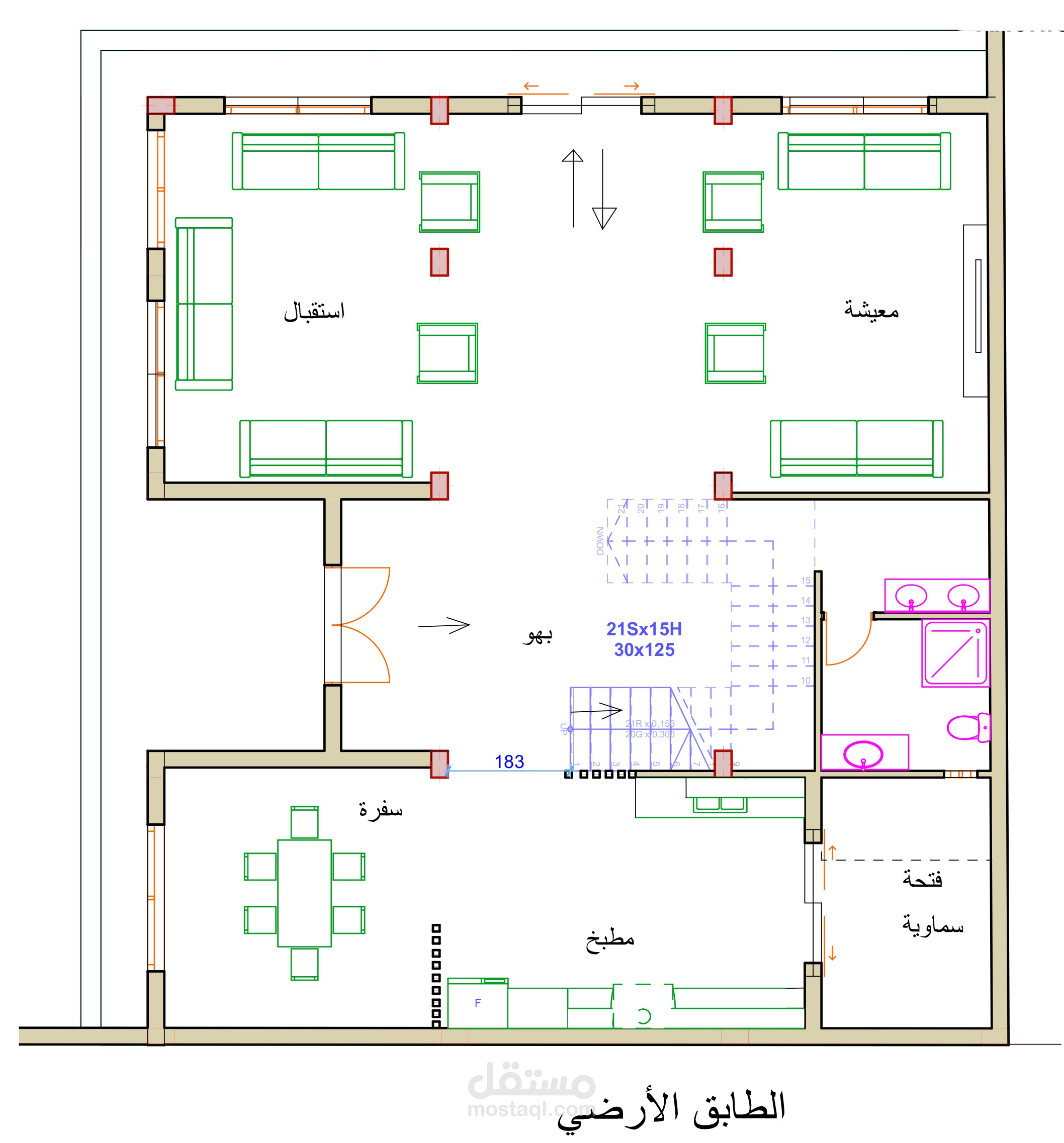 Villa 2D plane design | مستقل