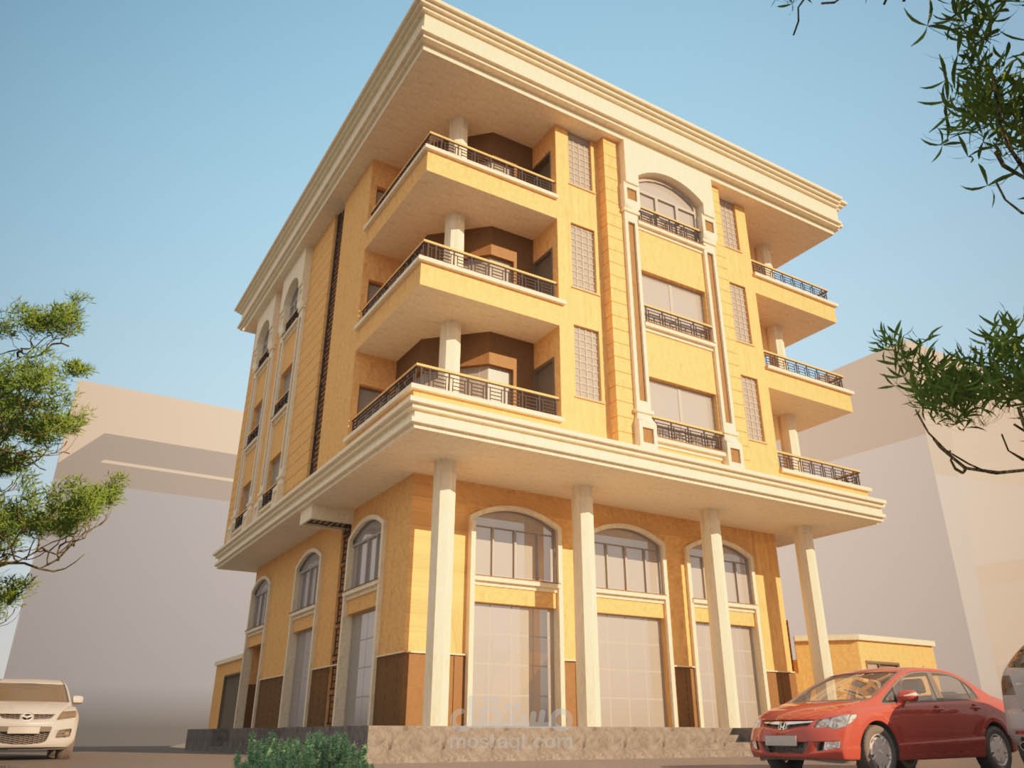 ground + 4 stories residential building | مستقل