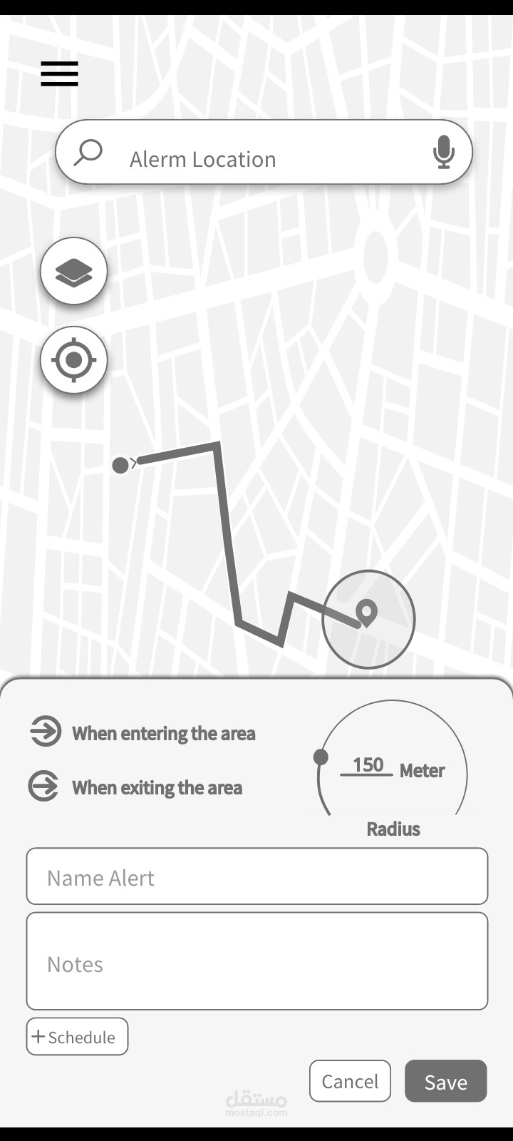 Alarm-on-Location - UX | UI | مستقل