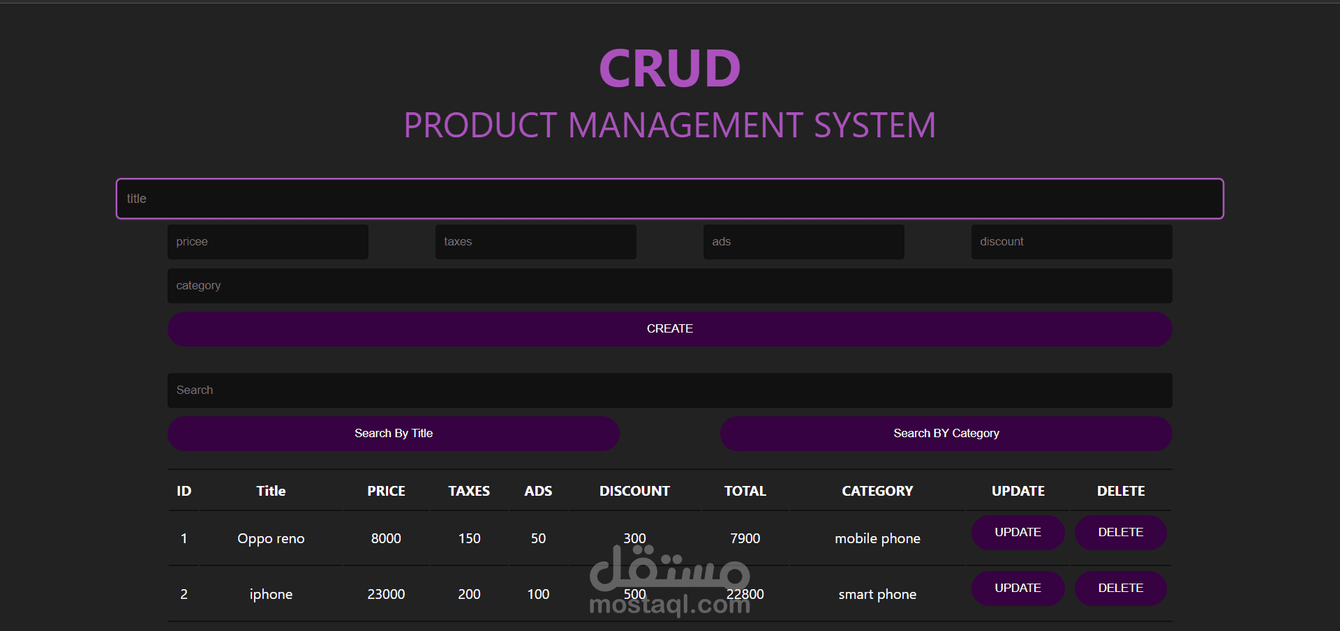 Products management system | مستقل