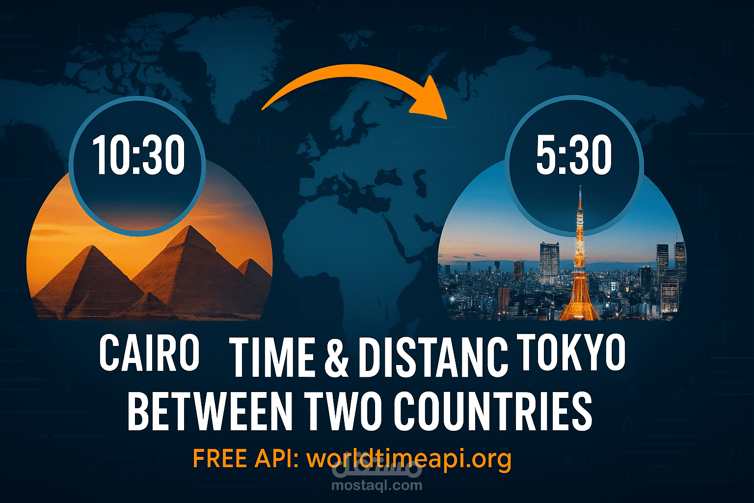 Time & Distance Between Two Countries | مستقل
