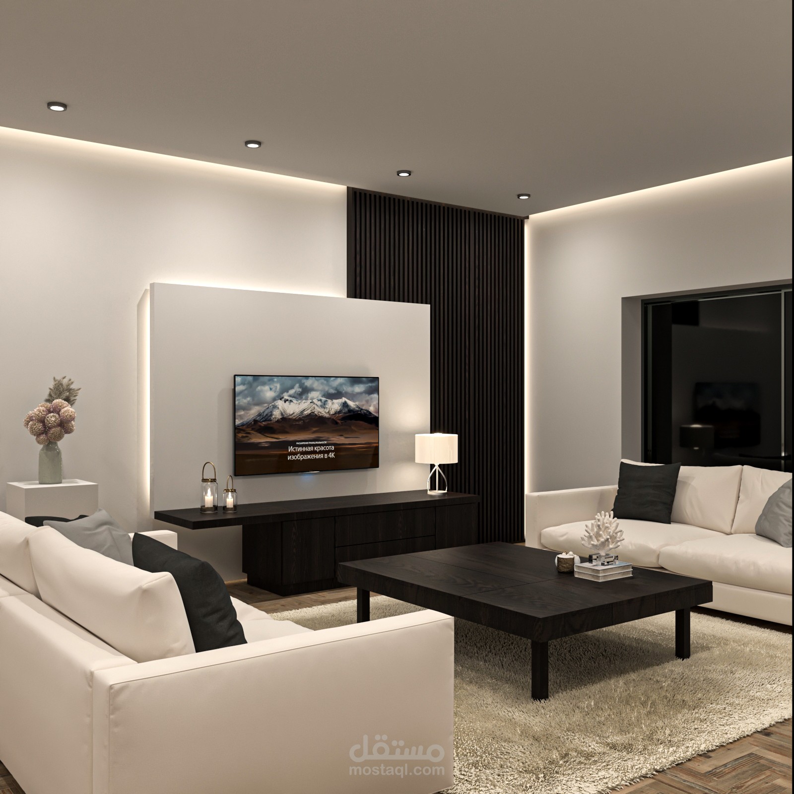تصميم داخلي لغرفة ضيوف مستقل