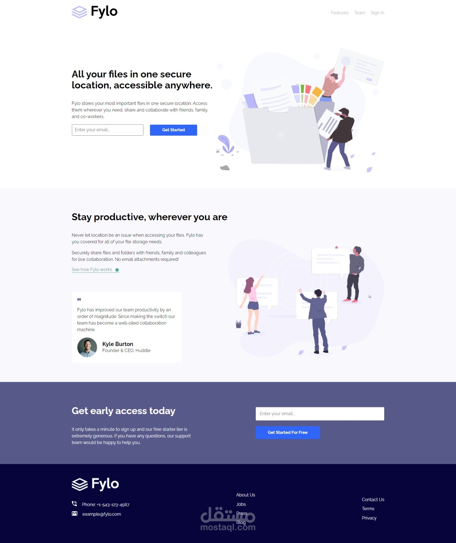 Fylo Landing page | مستقل