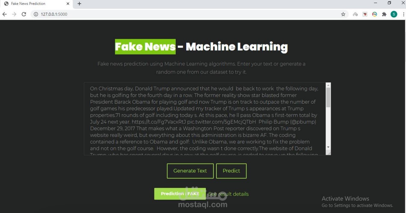 Fake News detector | مستقل