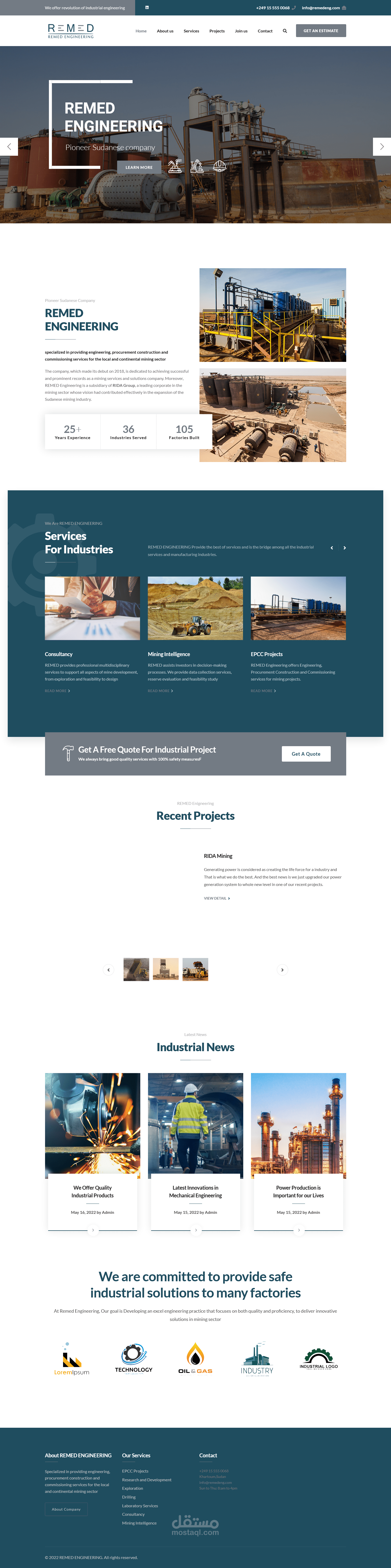 Remed Engineering Company Website | مستقل