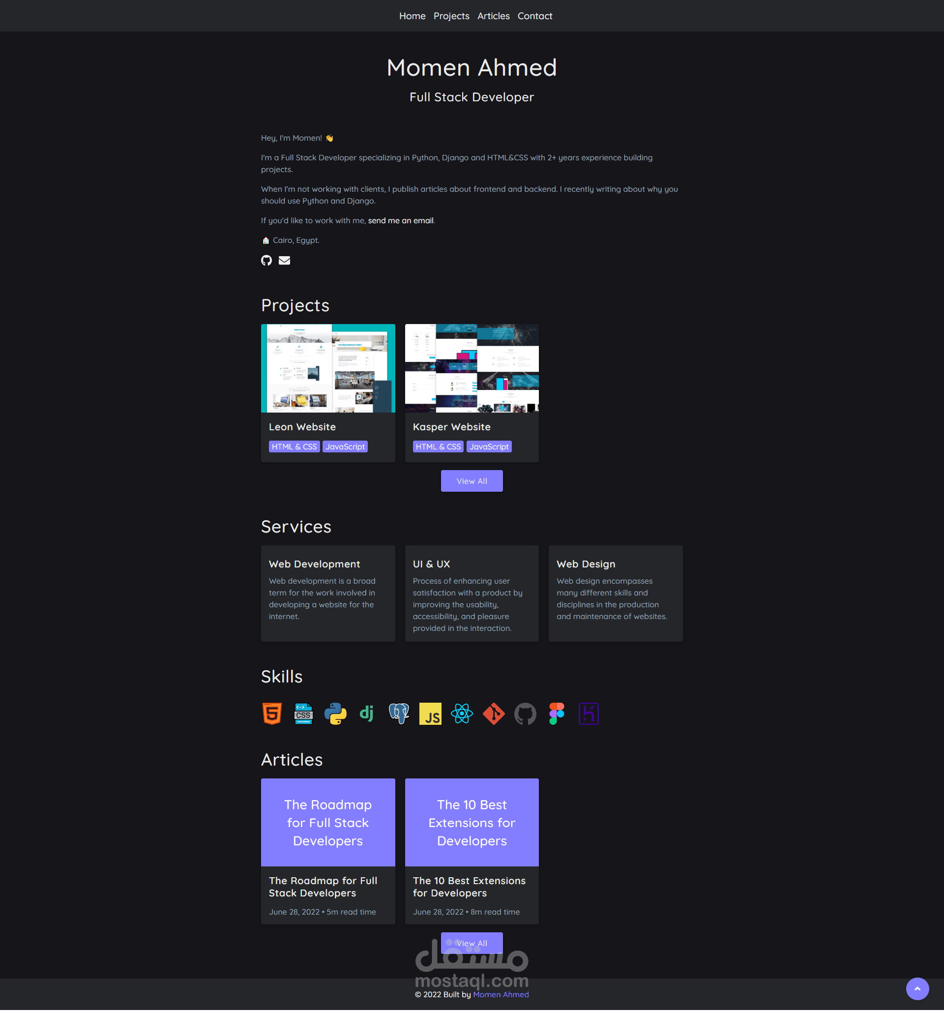 Full Stack Website | مستقل Full Stack Website | مستقل