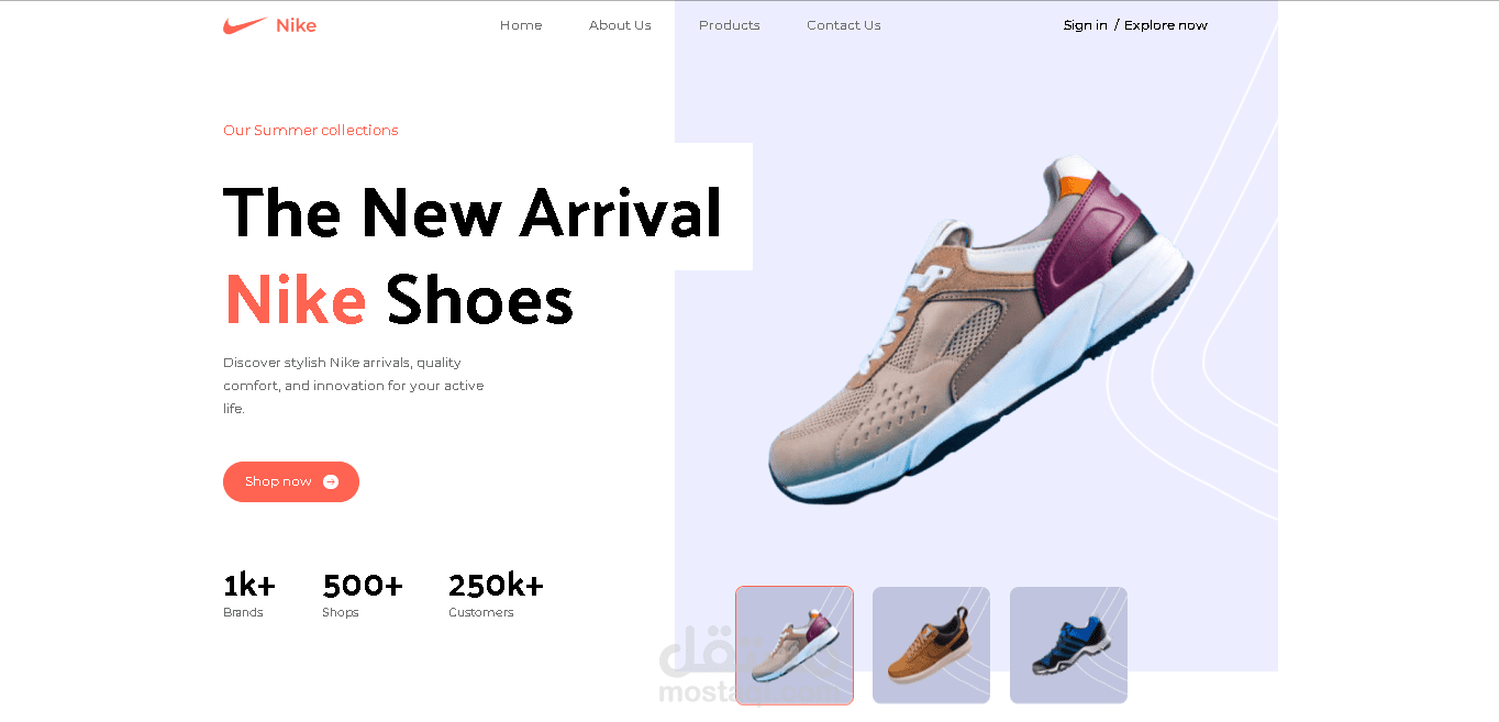 Nike App (UI/UX responsive) | مستقل
