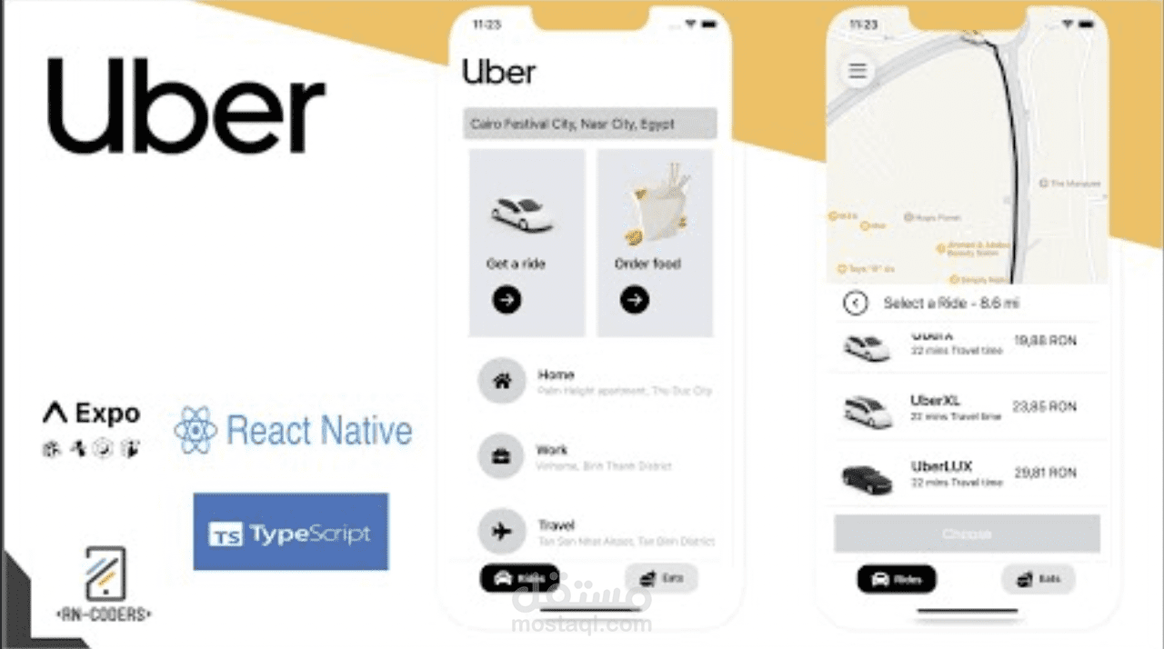 Clone Uber using React Native | مستقل Clone Uber using React Native | مستقل