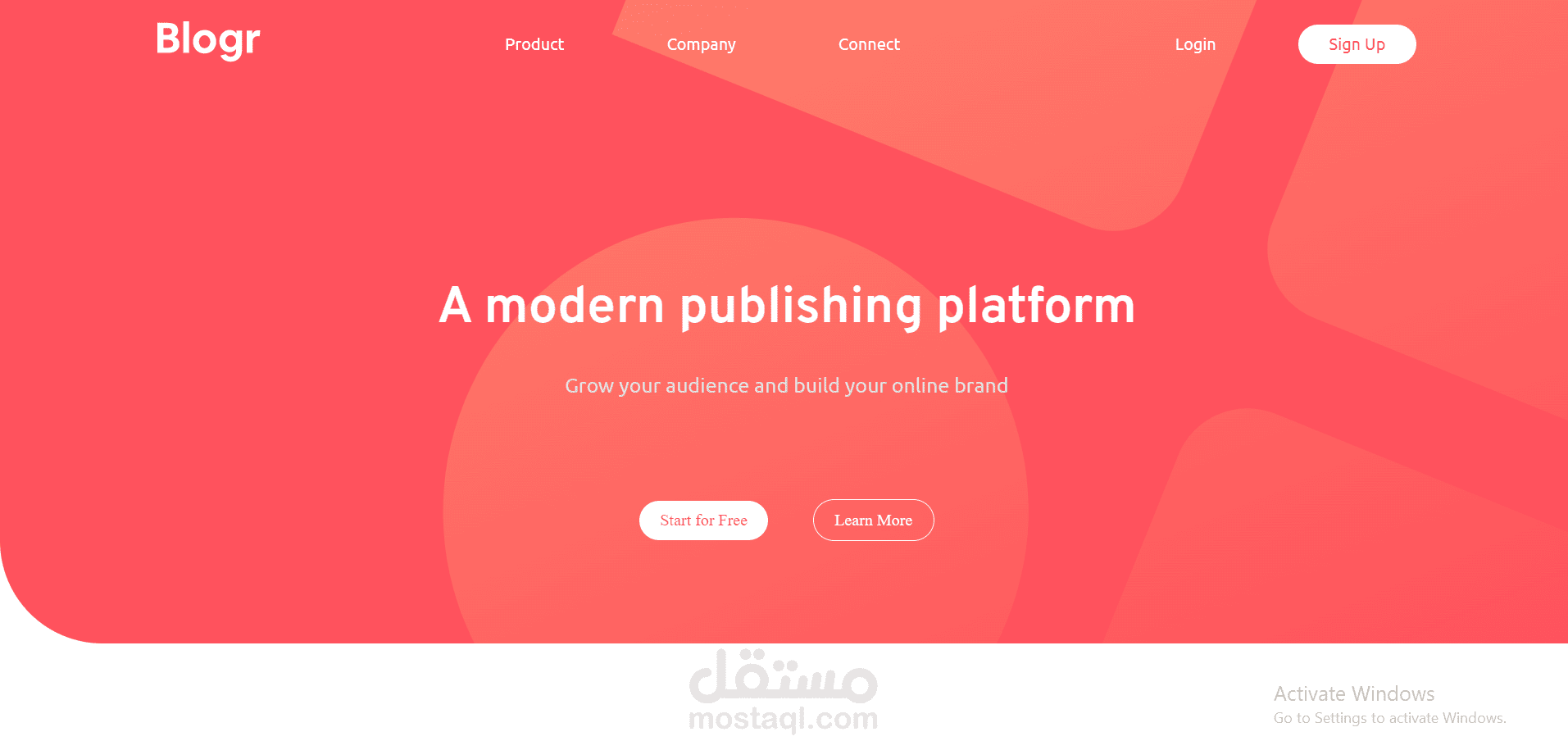 موقع ويب من تصميمي | Blogr | مستقل