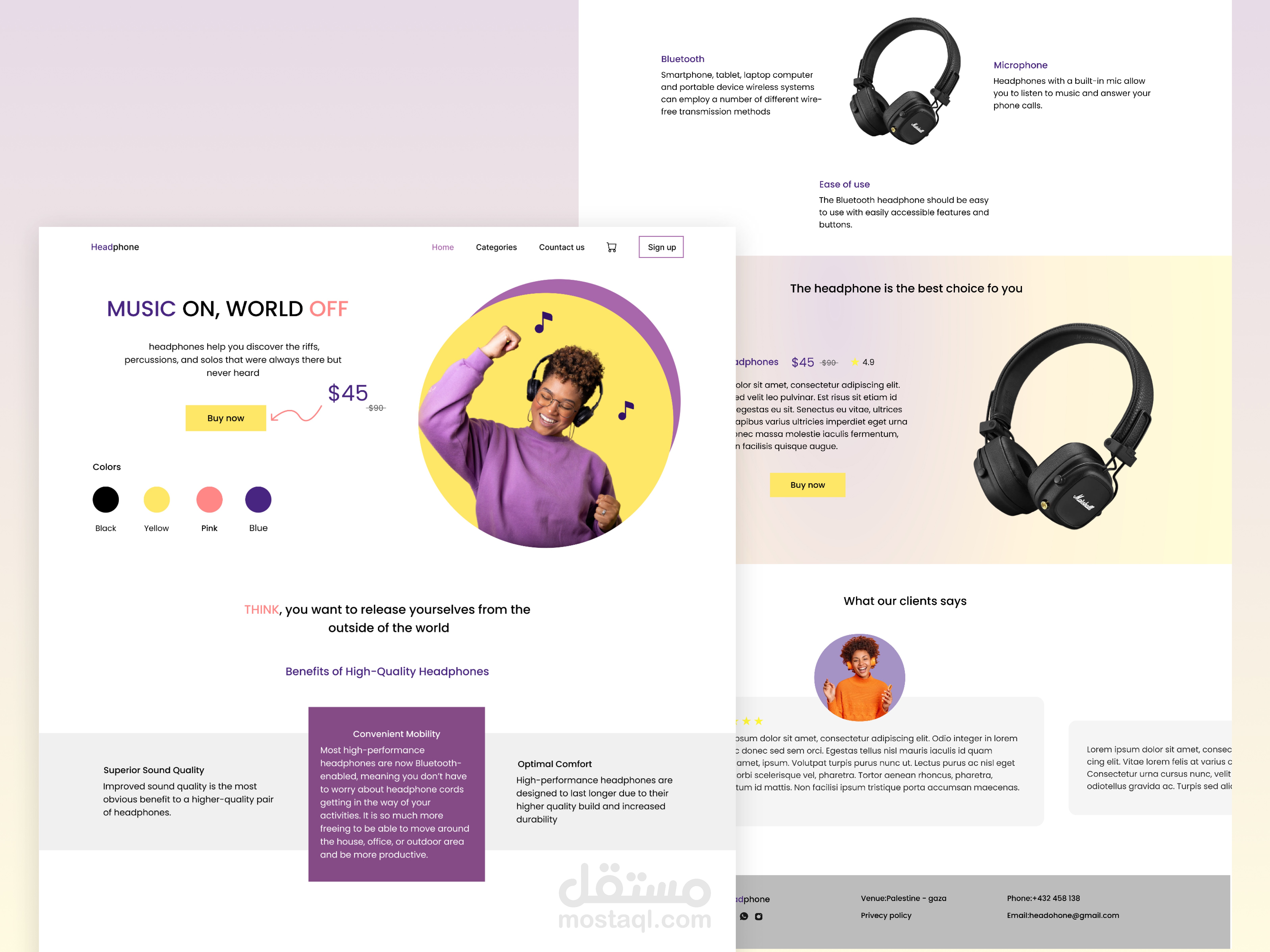 Headphone landing page | مستقل