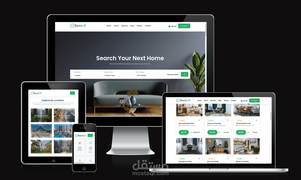 Modern responsive UI/UX website using React.js & CSS(rent real estate ... Modern responsive UI/UX website using React.js & CSS(rent real estate ...