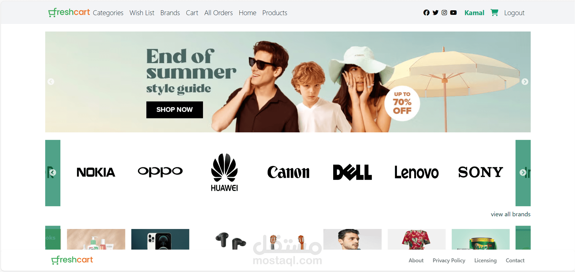 ( Fresh Cart (E-commerce application | مستقل