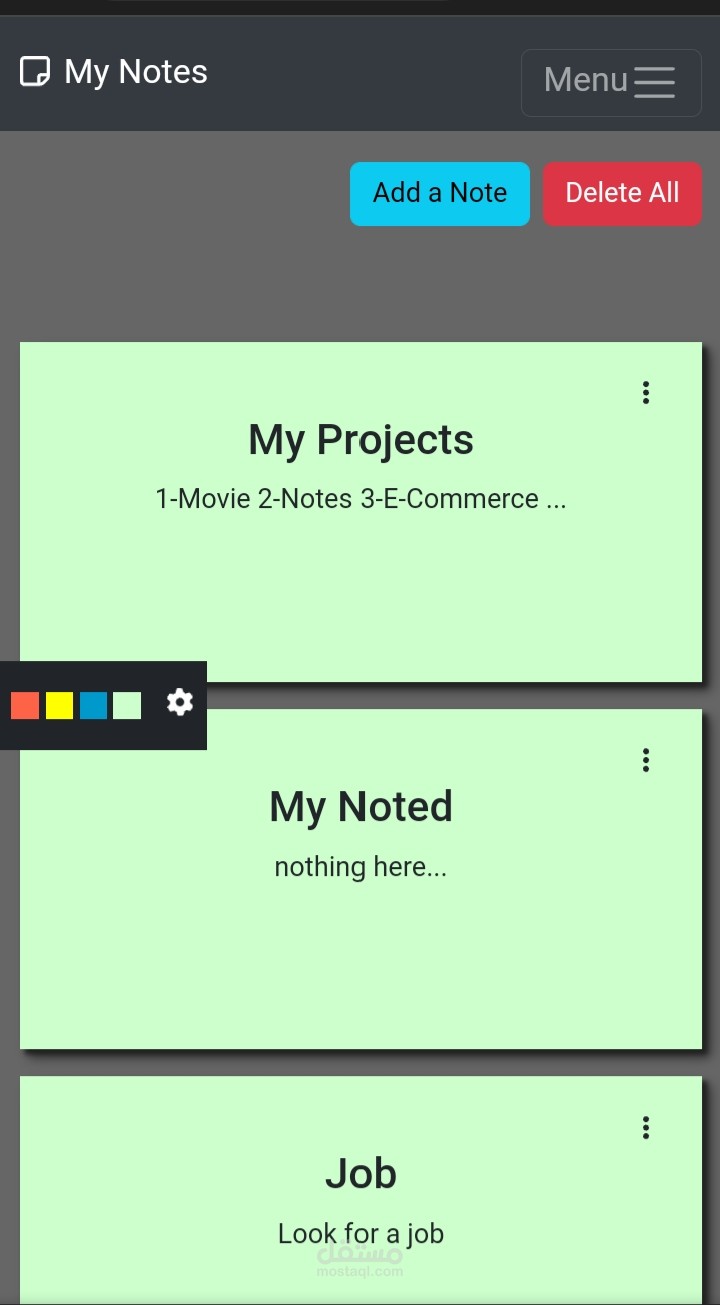 Notes App مستقل