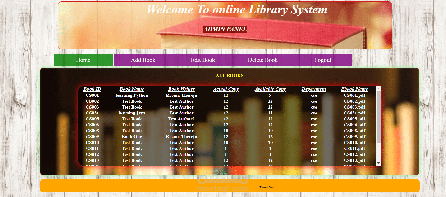 Online Library System | مستقل