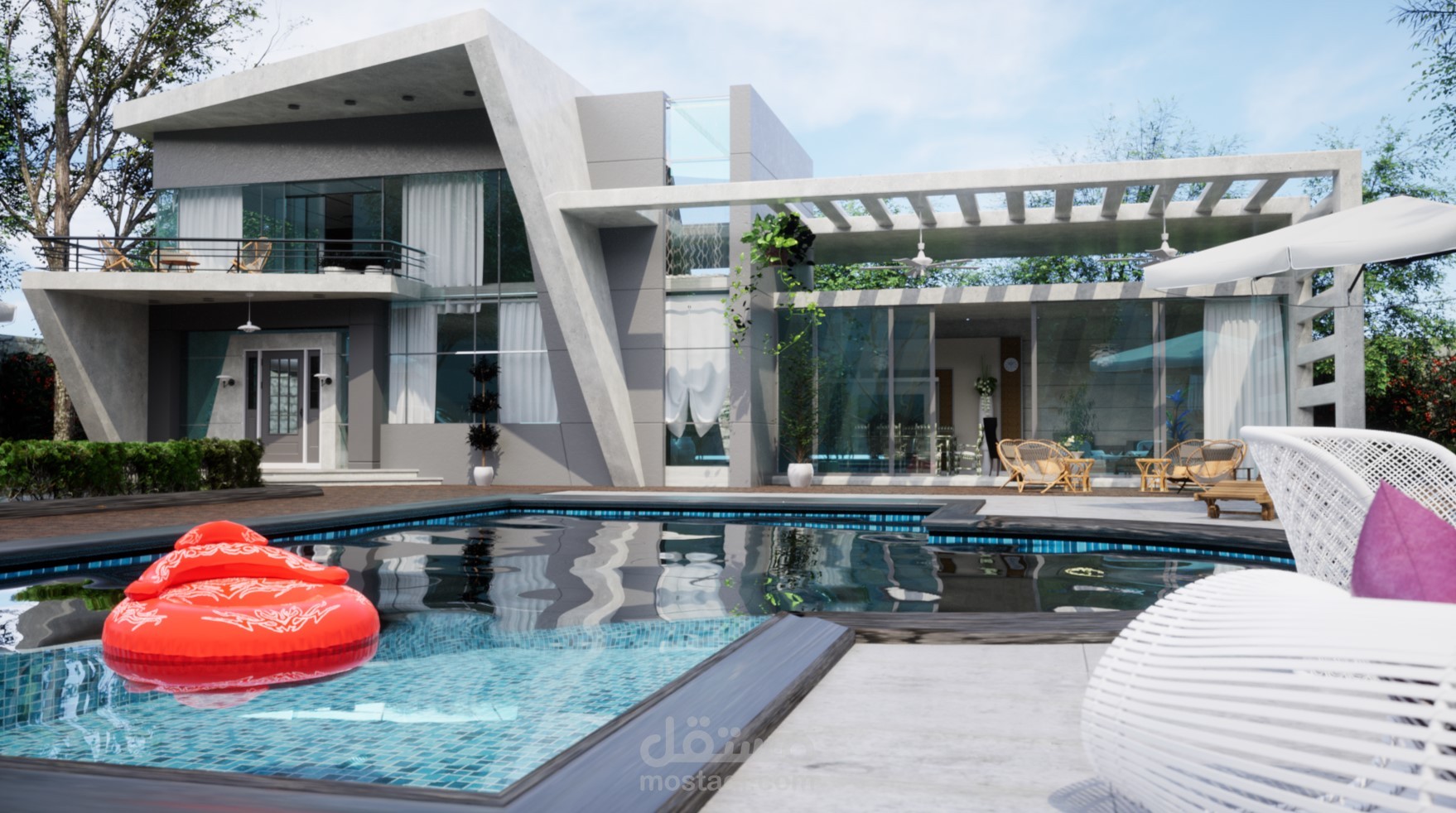 Model House Exterior Render | مستقل