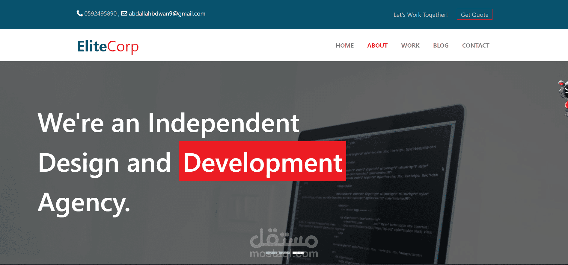 Website Using Bootstrap مستقل