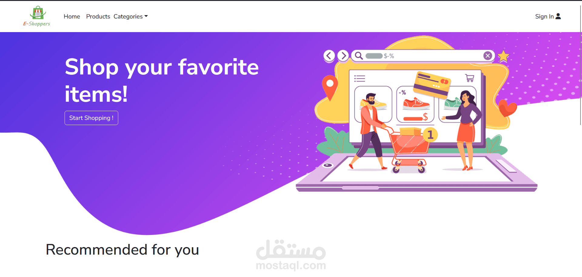 E-commerce RESTful API | مستقل E-commerce RESTful API | مستقل