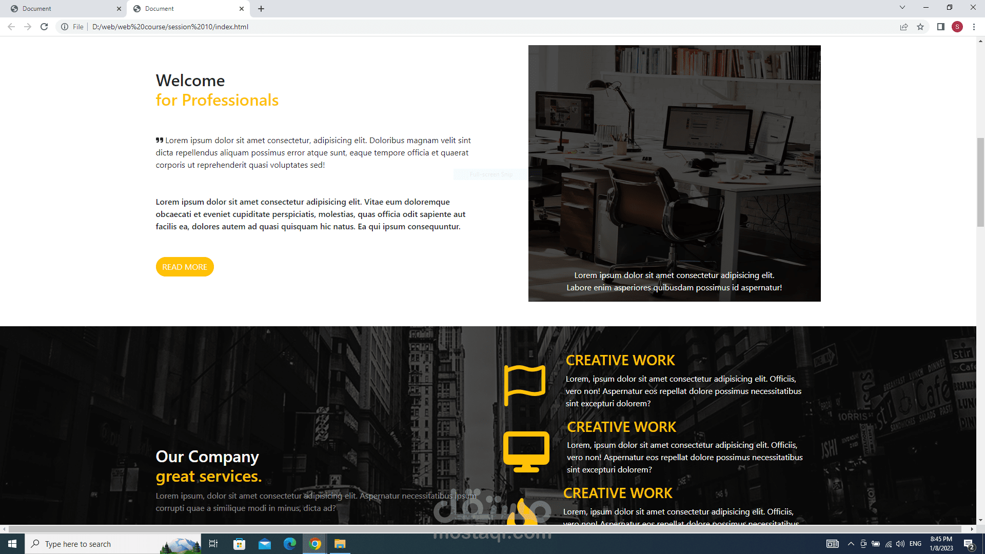 Frontend web developer , video editing , writing services | مستقل