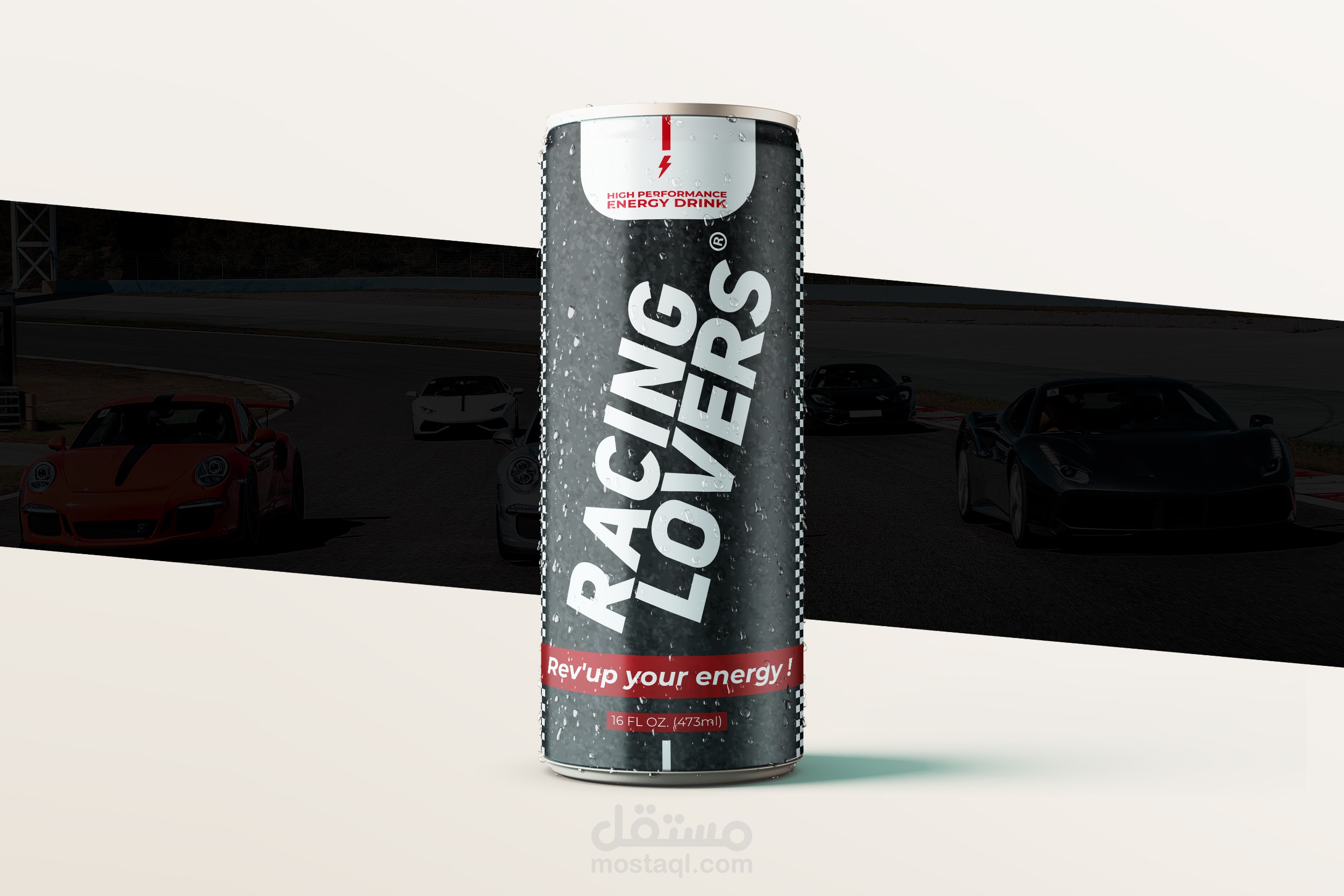 Energy Drink - RACING LOVERS | packaging design | مستقل